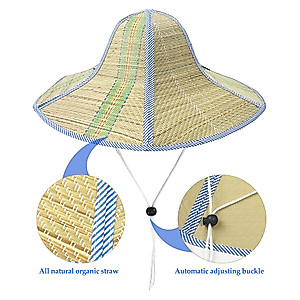 Foldable Straw Hat for Farmer Men Women Adult Fishing Sun Fan Cap Summer Cool Floppy Wide Brim Beach Hat Light Brown