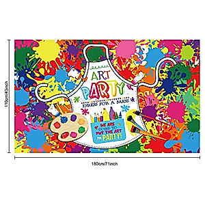 Art Paint Party Backdrop Decorations Artist Theme Birthday Banner Supplies for Art Painting Party Wall Photography Background