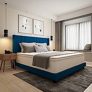 Flash Furniture Vista Hospitality Grade Commercial Mattress in a Box 14 Inch, Premium Memory Foam Hybrid Pocket Spring Mattress, Reinforced Edge Support, King, White