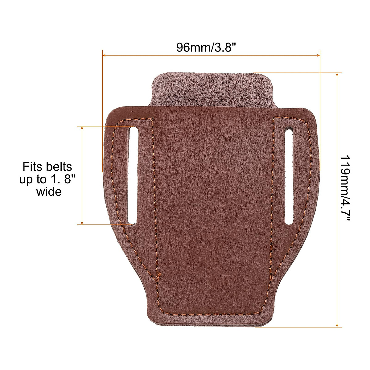 HARFINGTON Leather Pocket Knife Sheath 4.7" x 3.8" Belt Loop Design Open Top Knife Belt Leather Sheath Compact Knife Holder for Small Folding Knife EDC Knife, Dark Brown