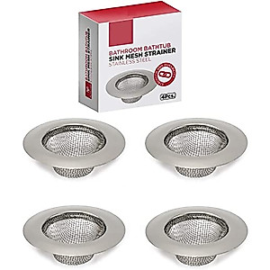 4pcs Bathroom Bathtub Sink Mesh Strainer Stainless Steel (Pack of 4)