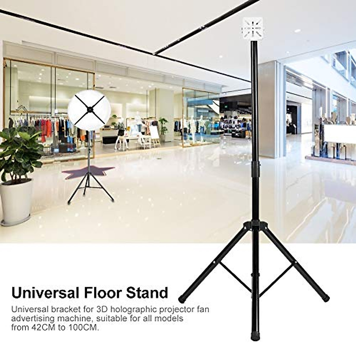 GOWENIC Hologram Projector Tripod Stand, Fixing Tripod Bracket for 3D Holographic Projector Fan Advertising Machine 42cm 50cm 56cm 60cm 65cm 100cm, 3D Hologram Fan Accessory