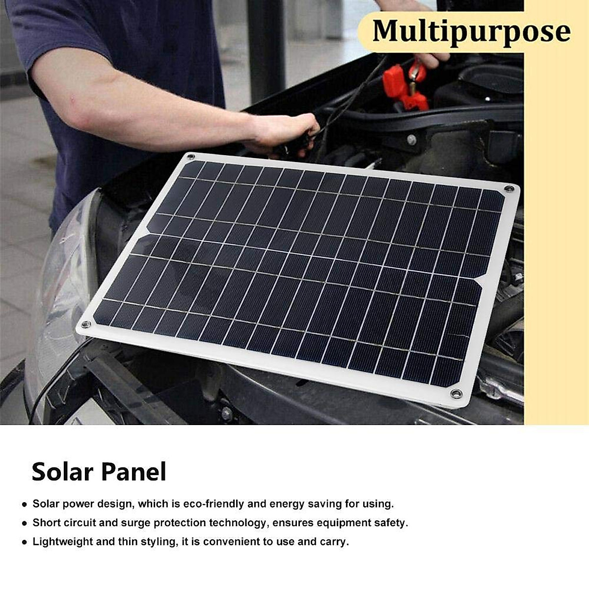 Dioche Portable Solar Panel, Solar Charge Controller, 25W DC 18V/5V Dual USB High Conversion Solar Power Bank Panel for Camping Travelling Car Boat Charger