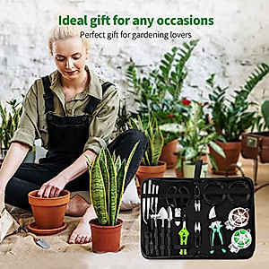 Bonsai Tree Kit, 20 Pcs Gardening Succulent Tools Set, Bonsai Tool Kit Include 262 Feet Bonsai Wire, 29.5"x29.5" Plant Repotting Mat, Bonsai Scissors, Pruning Shears, Unique Gift for Indoor Gardening