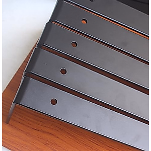 8 Pack - L 6" x H 4" x W 1.5", 5mm Thick Black L Shelf Bracket, Iron Shelf Brackets, Metal Shelf Bracket, Industrial Shelf Bracket Decorative Shelving, Shelf Supports with Screws