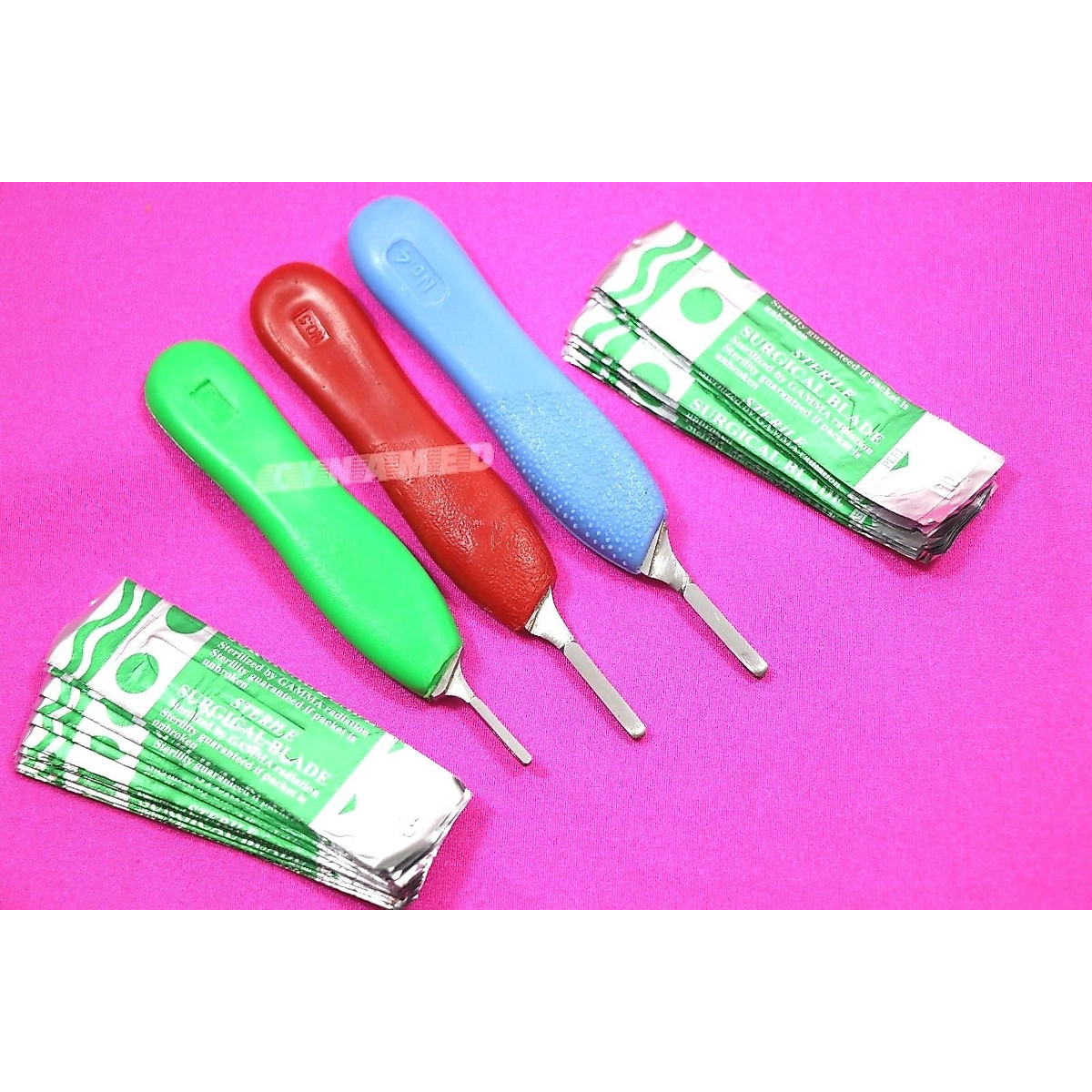 Premium 3 Scalpel Handle # 3 +#4 + #5 + 60 Scalpel Blades Dental Instruments-CYNAMED Brand