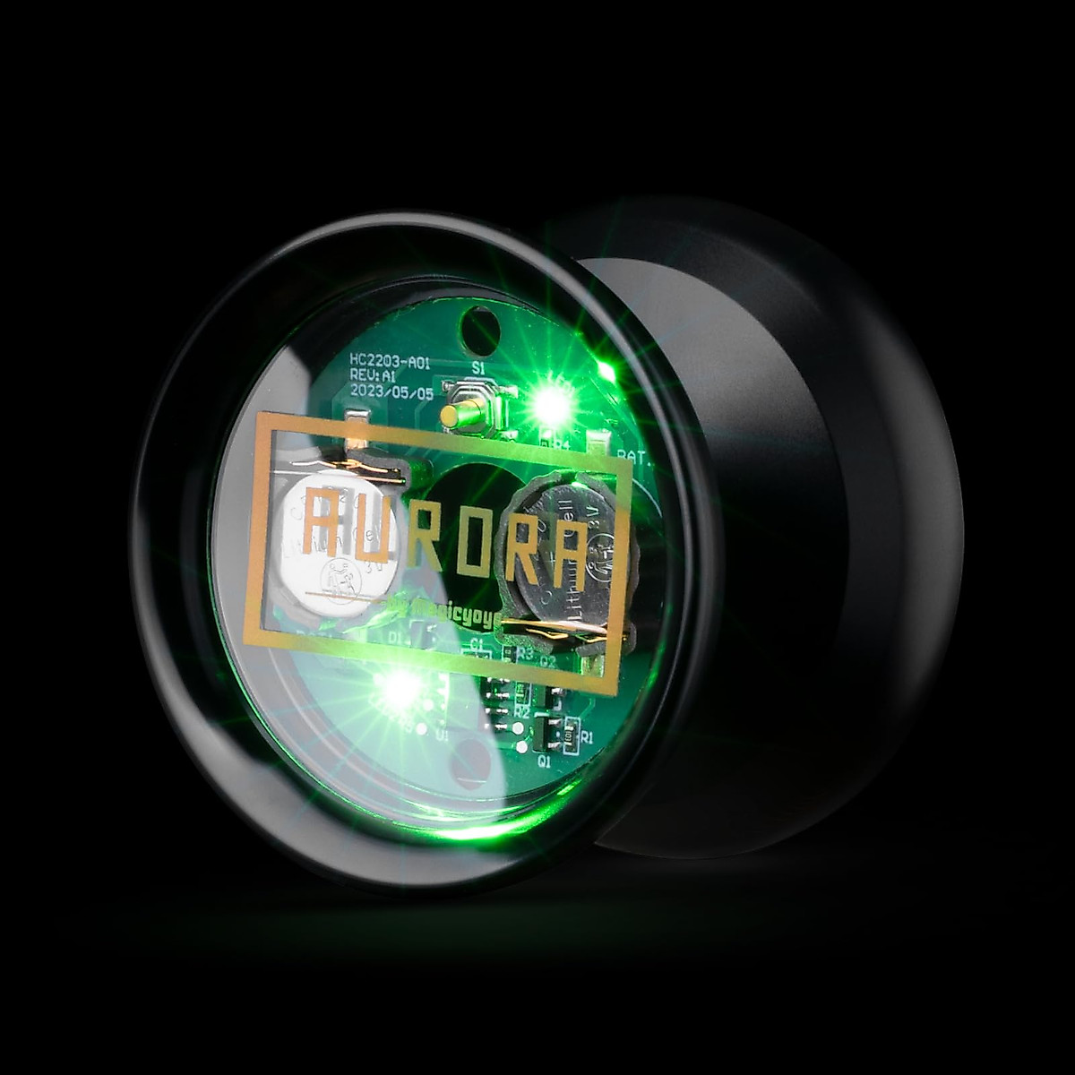 Light Up Yoyo with Extra Battery, MAGICYOYO Y02 Aurora Professional Unresponsive Yoyo with Yoyo Glove, Yoyo Bag, 12 Yoyo Strings - Green Light