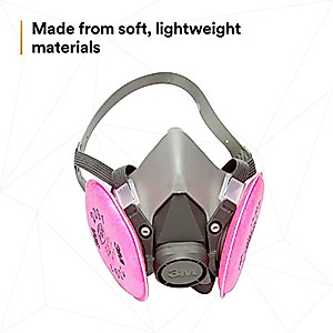 3M Half Facepiece Reusable Respirator Assembly Kit 6191, P100, Lightweight, Comfortable, Easy to Adjust, Includes 2091 Particulate Filter, Welding, Soldering, Asbestos