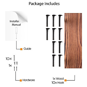 Rustic State Alicante Wall Mounted Reclaimed Wood Vertical Wine Rack Holder Shelf Organizer with Railroad Spike Cast Iron Hooks for 5 Bottles - Home, Kitchen, Dining Room Bar Décor - Walnut