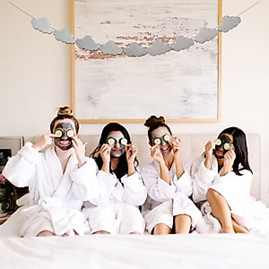 LINZYING Silver Shiny Cloud Banner - Engagement Bride Wedding Decoration,On Cloud Banner,On Cloud Nine Banner,On Cloud 9 Birthday Banner,On Cloud Birthday Banner for Girls (Cloud Banner)