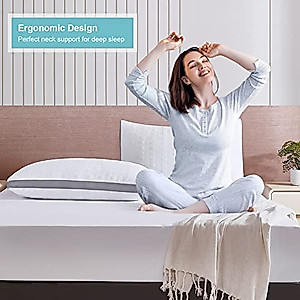 Meoflaw Cooling Pillows Standard Size Set of 2,Shredded Memory Foam Bed Pillows for Sleeping,Standard Pillows for Back & Side Sleepers,Adjustable 2 Pillows Standard Size with Washable Cover