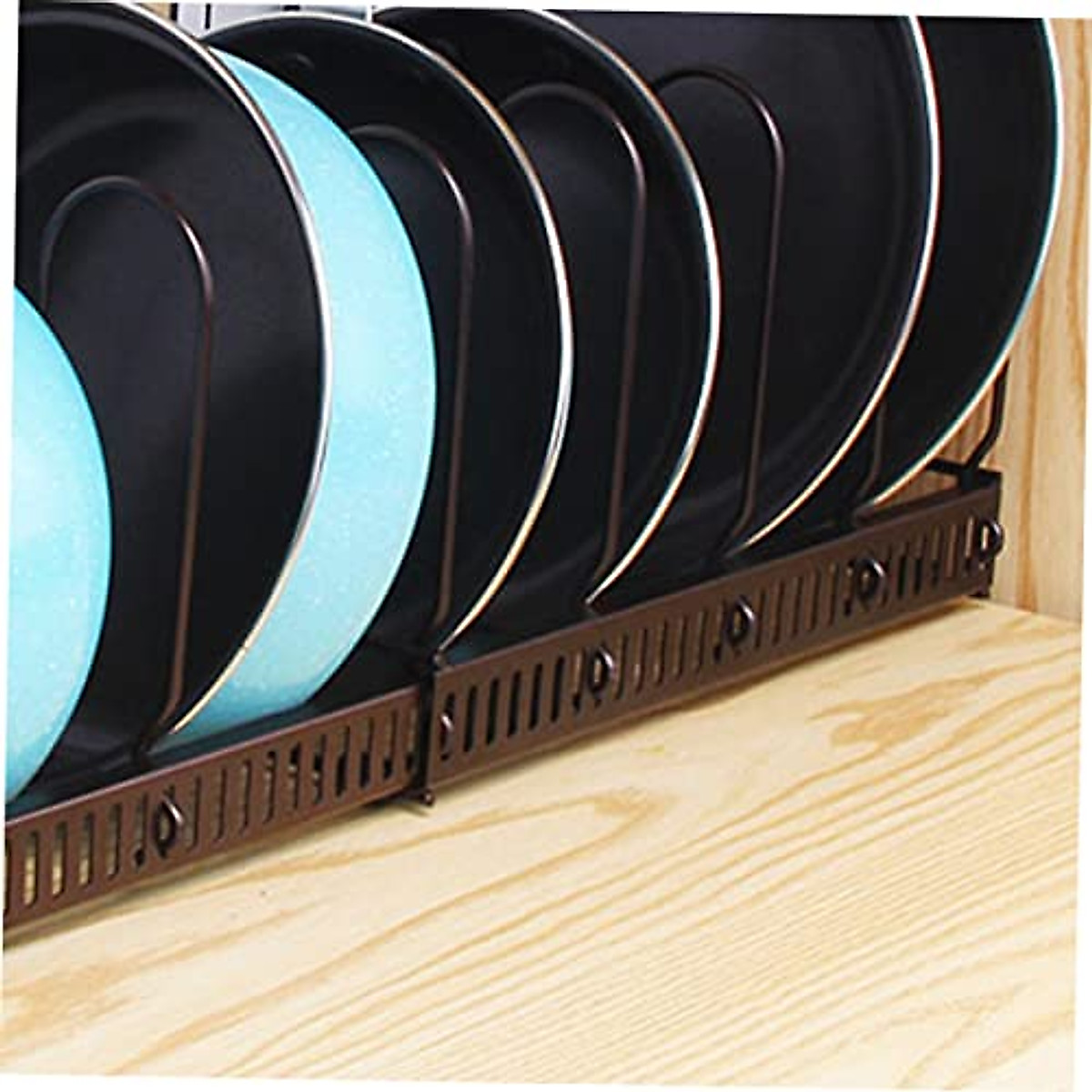 GANAZONO 1pc Desk Top Organizer Dish Storage Rack Cutting Board Holder Stand Expandable Pot Organizer Metal Dish Drying Stand Pan Lid Organizer Expandable Pan Organizer Pot Storage Flat