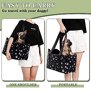 Cullaby Small Dog Car Seat Center Console for Small Dogs Under 15 lbs, Dog Booster Car Seat, Safe and Comfortable Pet Car Seat Puppy (Black)