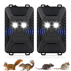 2 Pack Car Rodent Repellent Under Hood,Rodent Deterrent for Cars,Rat Repellent for Car to Keep Rodents Out of Car,Battery Operated Squirrel Repellent Rodent Repellent for Car Engines RV Garage