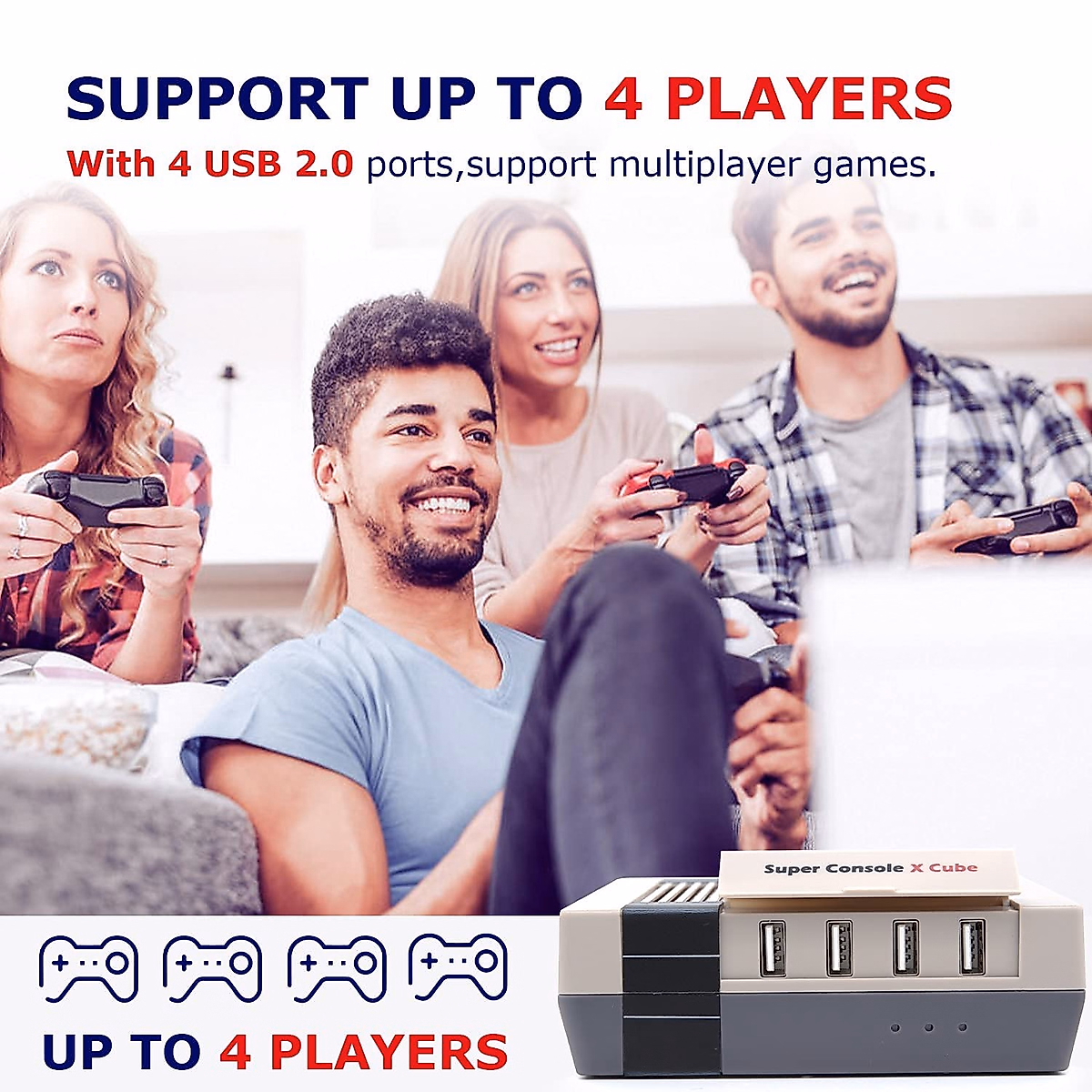Kinhank Retro Game Console,Super Console X Cube with 90,000+ Video Games, Classic Mini Gaming Systems for TV,Plug and Play,Compatible with 70+ Emulators,Support 4K HD/AV Output