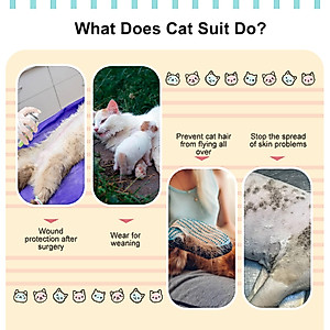 FUAMEY Cat Recovery Suit,Female Cat Spay Suit Kitten Surgery Onesie Cat Bodysuit Alternative to Cone Collars,Preventing Cats from Licking Abdominal Wounds Skin Protector Weaning Clothes Pink L