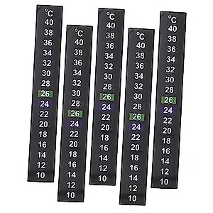 FUOYLOO Digital Thermometer 5 Pcs Fish Tank Temperature Sticker Fish Tank Digital Adhesive Stickers Fish Tank Sticker Sticker Strip for Fish Tank Liquid Crystal Number Stickers
