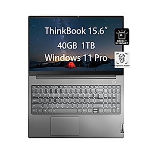 Lenovo ThinkBook 15 Gen 2 ITL 15.6" FHD (Intel Quad-Core Core i5-1135G7, 40GB DDR4 RAM, 1TB PCIe SSD) Business Laptop, IPS, Anti-glare, Backlit Keyboard, Fingerprint, Thunderbolt 4, Webcam, Win 11 Pro