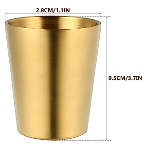 GANAZONO Golden Drinking Cup Stainless Steel Beer Water Wine Whisky Cup Metal Drinking Glasses for Wine Water Coffee Tea