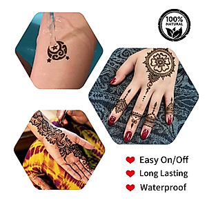 FUUNTATO Temporary Tattoos Kit, Permanent Tattoo Freehand Gel/Ink 80 PCS Free Stencils,DIY Tattoos, Full Kit 4 Bottles