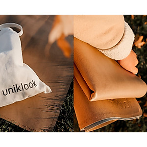 Uniklook Mat – 39”x39” Square | Luxurious, Faux-Leather Drop Cloth | Tummy Time, Picnic, Craft mat or Beach Blanket | Wipeable, Waterproof, Mat for Under High Chair Rug (Blanc, Terra, 39"x39")