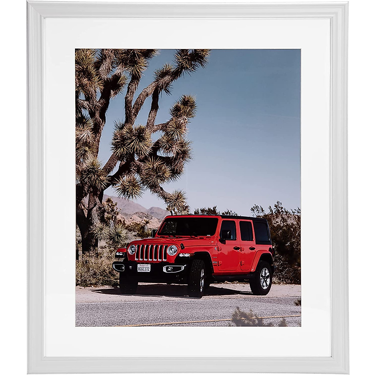 skyDrama 20x24 Picture Frame White PS Material, Display 16x20 Photo without Mat or 20x24 Poster with Mat, Light Weight High Transparent 20by24 Frame for Wall - 20"x24"/White/1Pack