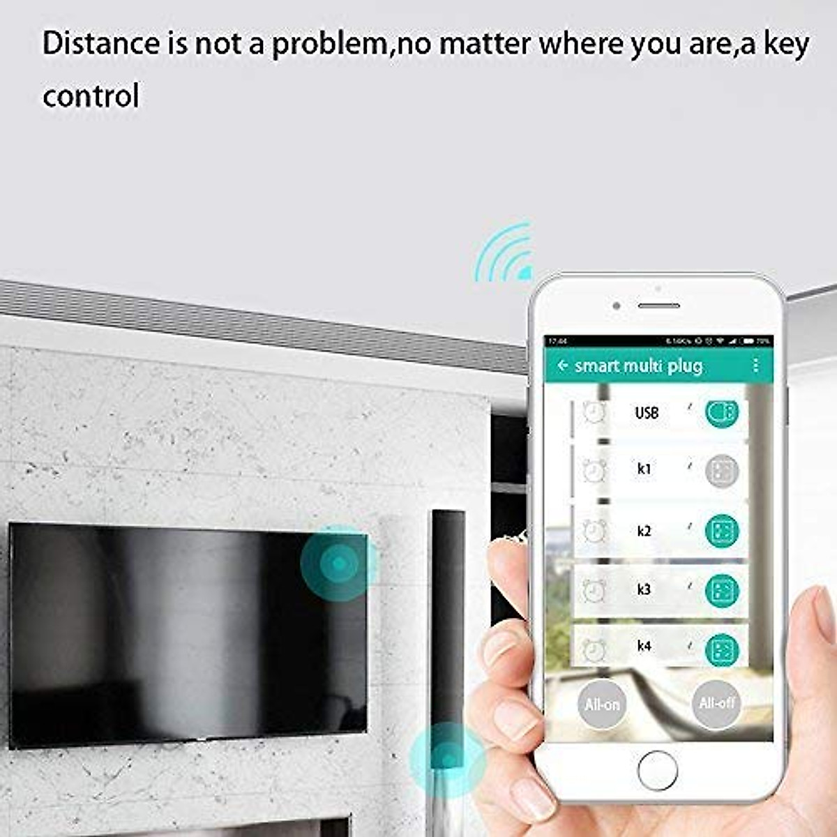 Jinvoo Wi-Fi Smart Power Strip Surge Protector, Multi Plug with 4 AC Outlets 4 USB Ports, No Hub Required, Works with Google Home - Black