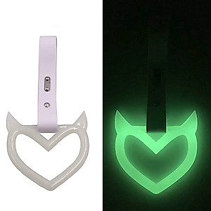 jdm Devil Demon Heart White Glow in the Dark TSURIKAWA Ring Subway Train Bus Handle Strap Charm Drift
