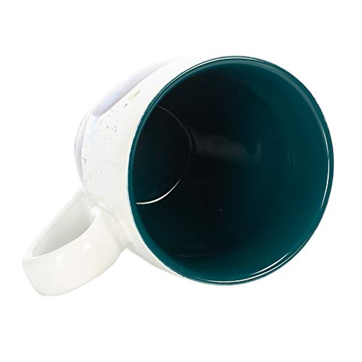 DEMDACO Loon Watercolor Black On White 16 Ounce Glossy Stoneware Mug With Handle