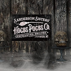 Funny Halloween Hocus Pocus Metal Tin Sign Wall Art Decor Retro Sanderson Sisters Yard Sign for Home Decor Gifts - 8x12 Inch