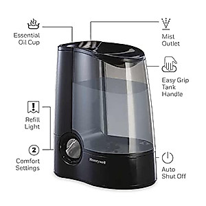 Honeywell HWM-705B HWM705B Filter Free Warm Moisture Humidifier, Black
