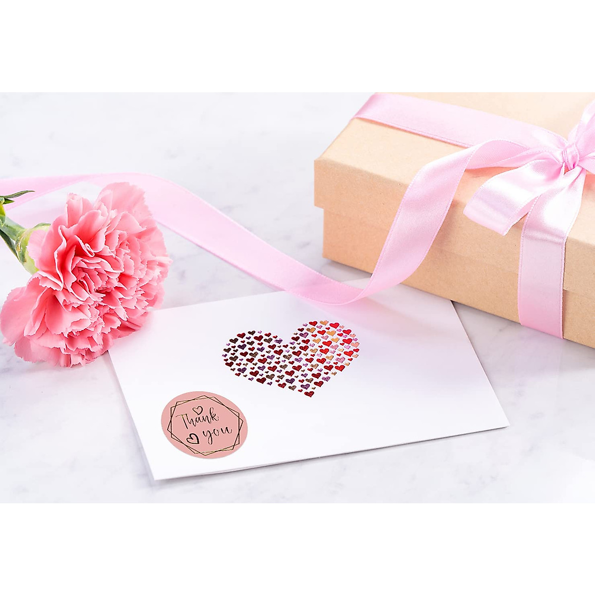 Louise Maelys 1.5 Inch 500PCS Thank You Stickers Small Business Pink Paper Sealing Stickers Round Thank You Label Tags for Packaging, Gifts, Shopping Bags and Envelope Seals
