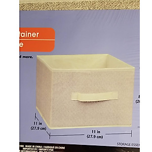 Essentials Collapsible Storage Container - 11 x 11 x 8 inches - Cream - 1 each