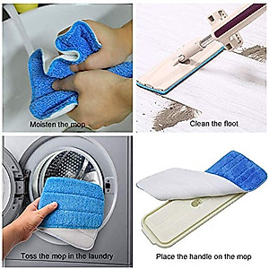 Microfiber Replacement Mop Pad, 18" x 6" Wet & Dry Home & Commercial Cleaning Refills, Reusable Floor Mop Pads (6 Pack)