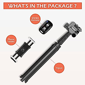 Aureday 67" Phone Tripod&Camera Stand, Selfie Stick Tripod with Remote and Phone Holder, Perfect for Selfies/Video Recording/Vlogging/Live Streaming