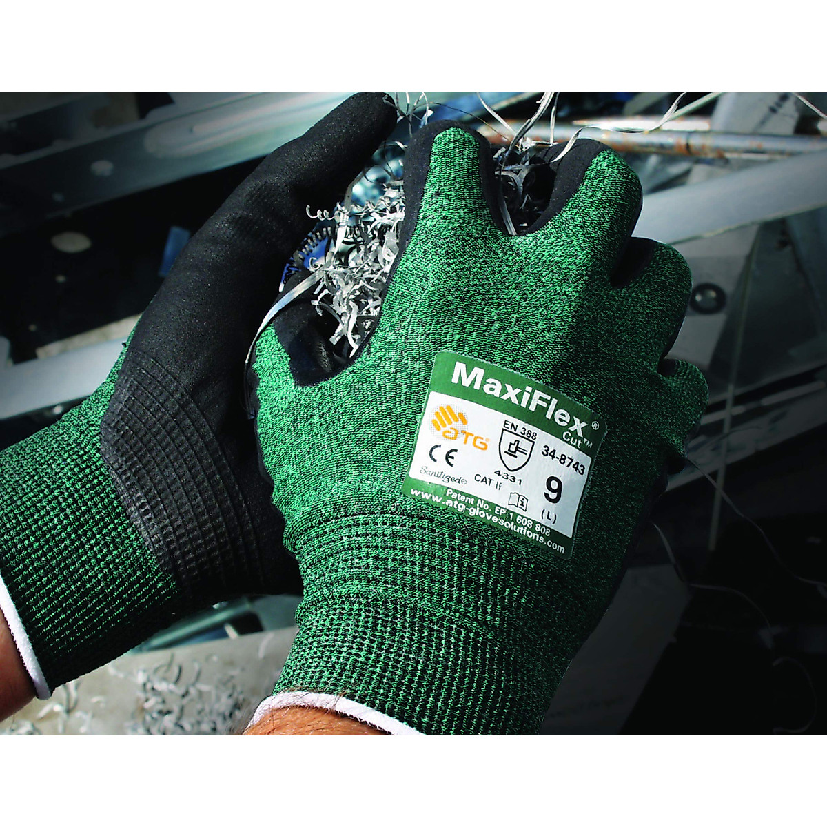 Maxiflex PIP ATG 34-8743/XL X-Large Cut, Green Engineered Yarn, Black Gloves, 3-Pack (34-8743 XLarge 3/Pack)