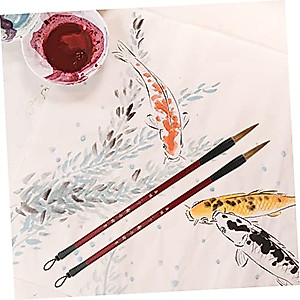 COHEALI 3pcs Langhao Writing Brush Japanese Stationery Set Calligraphy Pen Set Portable Brush Chinese Calligraphy Painting Brushes Wolf Bamboo Brushes Set Calligraphy Ink Wood Wooden Japan