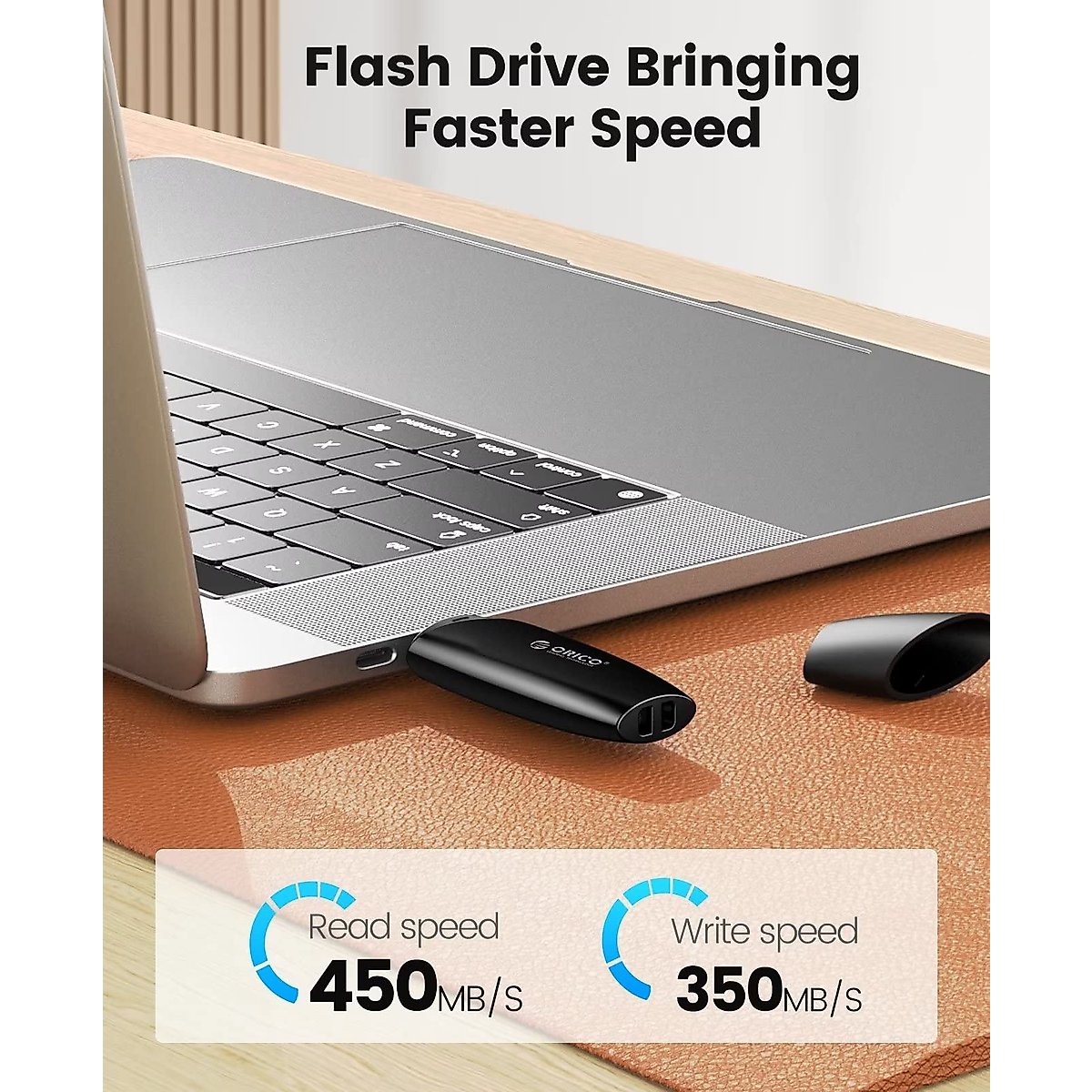 ORICO 405 MB/s Flash Drive 256GB, Memory Stick USB3.2 Reading Thumb Drive with Keychain USB Flash Drive Metal USB Drive Data Storage Compatible with Computer/Laptop（UFSD）