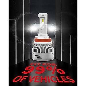 LASFIT H11 LED Bulbs, 2023 Upgrade H8 H9 H16 LED Light Bulbs 6000LM Super Bright Conversion Kit Plug and Play, Non-Polarity-2 Bulbs