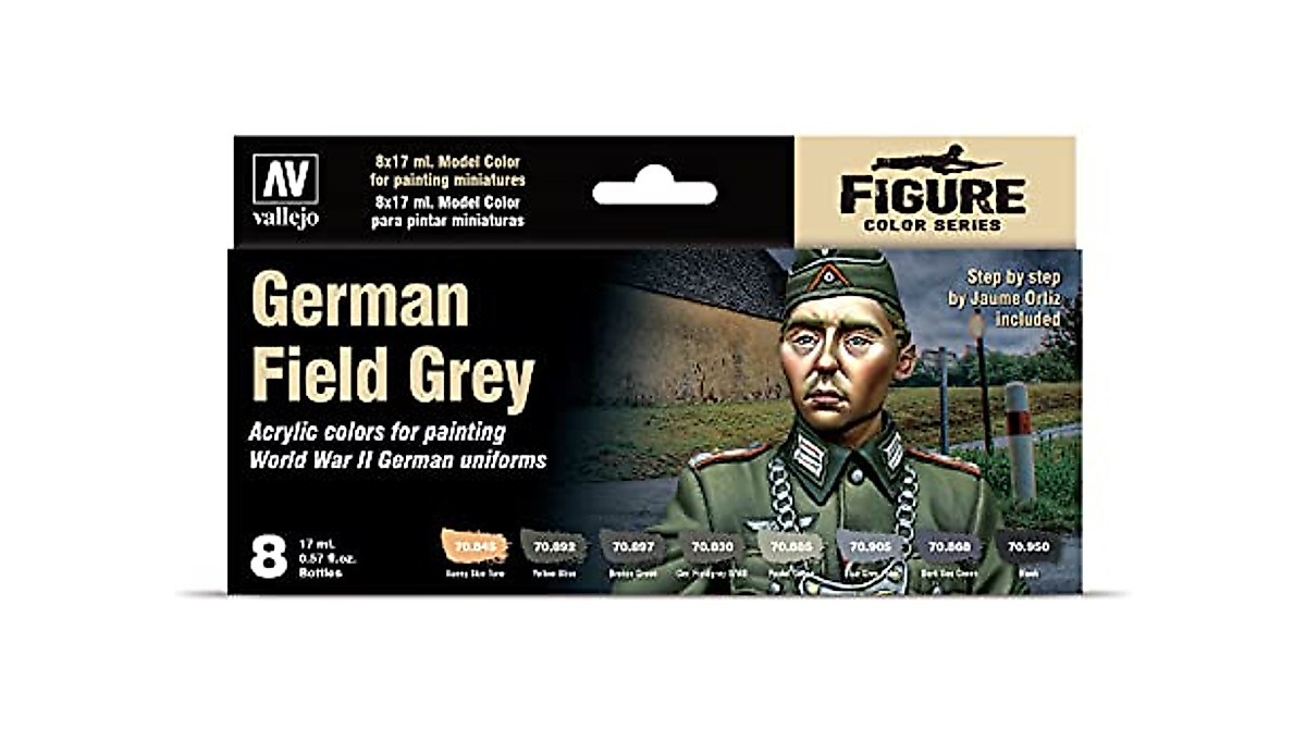 Vallejo German Field Grey Uniform Set - 8 Authentic WWII Colors