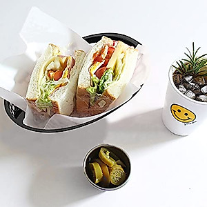 Cedilis 40 Pack Fast Food Baskets, 10.5 x 7 Inch Black Plastic Baskets, Food Service Tray for Hot Dogs, Burgers, Sandwiches, Fries, Barbecues, Picnics, Parties