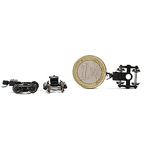 4pcs Model Trains N Scale 1:160 Bogies Coupler 33" Metal DC Wheels with Screw Washer HP03150