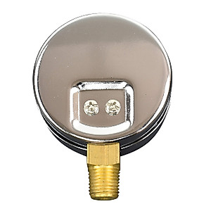 CARBO Instruments 2-1/2" Pressure Gauge, Chrome Plated Steel Case, Dry, Compound Vacuum -30 Hg - 0-30 psi Lower Mount 1/4" NPT