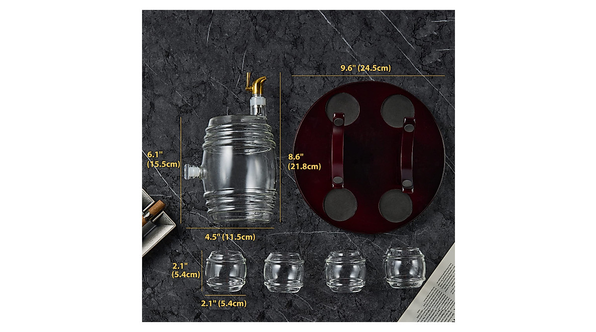 Whiskey Barrel Decanter Set | Premium Liquor Dispenser Gift