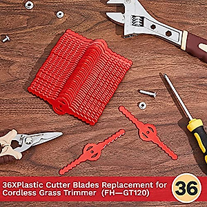 String Trimmer Head Blades Replace Plastic Cutter Blades Replacement Weed Wacker Head Blades Lawn Mower Weed Eater Blades Accessories for Cordless Grass Trimmer(Red,36)