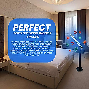 UV Care Light Sanitizer Lamp - UV-C Sanitizer Lamp for Commercial Home Offices Clinics & Rooms with Remote Timer | 180 ° Adjustable Swing with Motion Sensor Detection - with EPA Est Number