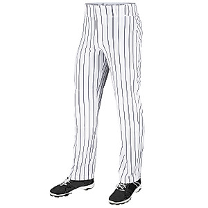 CHAMPRO boys Champro Youth Pinstripe Ob Triple Crown Open Bottom Baseball Pant, White,navy, Medium US