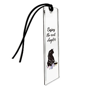 Thank You Gifts - Cat Enjoy The Next Chapter Inspirational Bookmark Gifts, Birthday, Women Friendship, Friends, Girls Daughter Lovers Coworkers, Gifts New Job Gifts for Her - Inspirational Bookmark