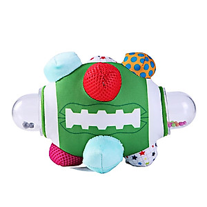 The Season Toys Football Bumpy Ball for Baby Cognitive Developmental, Baby Boys & Girls – Newborn to 36 Months Sensory Football Rattle Toy, Green