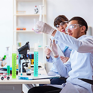 10Pack 100ml Plastic Graduated Cylinder, Transparent Measuring Cylinder Durable Lab Test Tube Flask, 2-Sided Measuring Lines Graduated Cylinder Beaker for Science Projects, Pour Spout